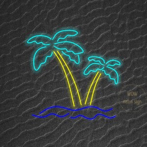 Palm Tree Neon Sign, Beach House Neon Sign, Palm Leaf Neon Light, Miami ...