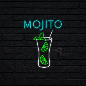 Mojito Cocktail Led Neon Sign, Mojito Bar Neon Sign, Mojito Drink Led ...