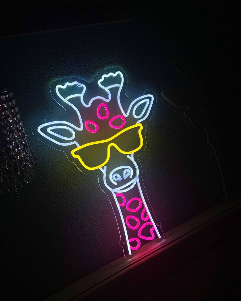 Giraffe With Sunglasses LED Neon Sign, Interior Decor - Etsy