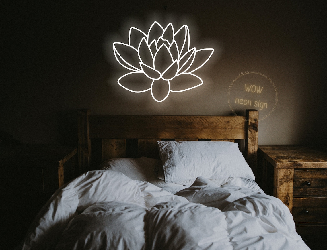 Lotus Neon Sign, Lily Flower Led Sign, Lotus Flower Wall Sign, Lotus Wall Decor - Etsy
