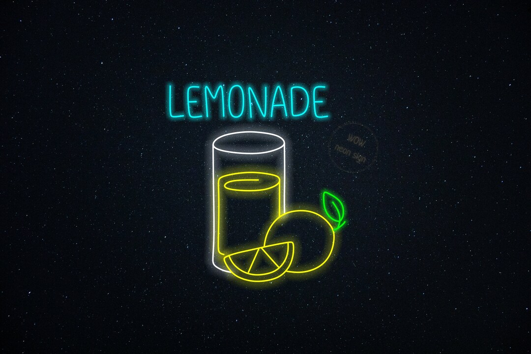 Lemonade LED Neon Light Sign, Lemonade Glass Cup With Neon Sign, Home ...
