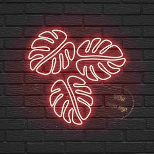 Monstera Leaf Neon Sign Gift for Plant Lover Personalized Monstera Led ...