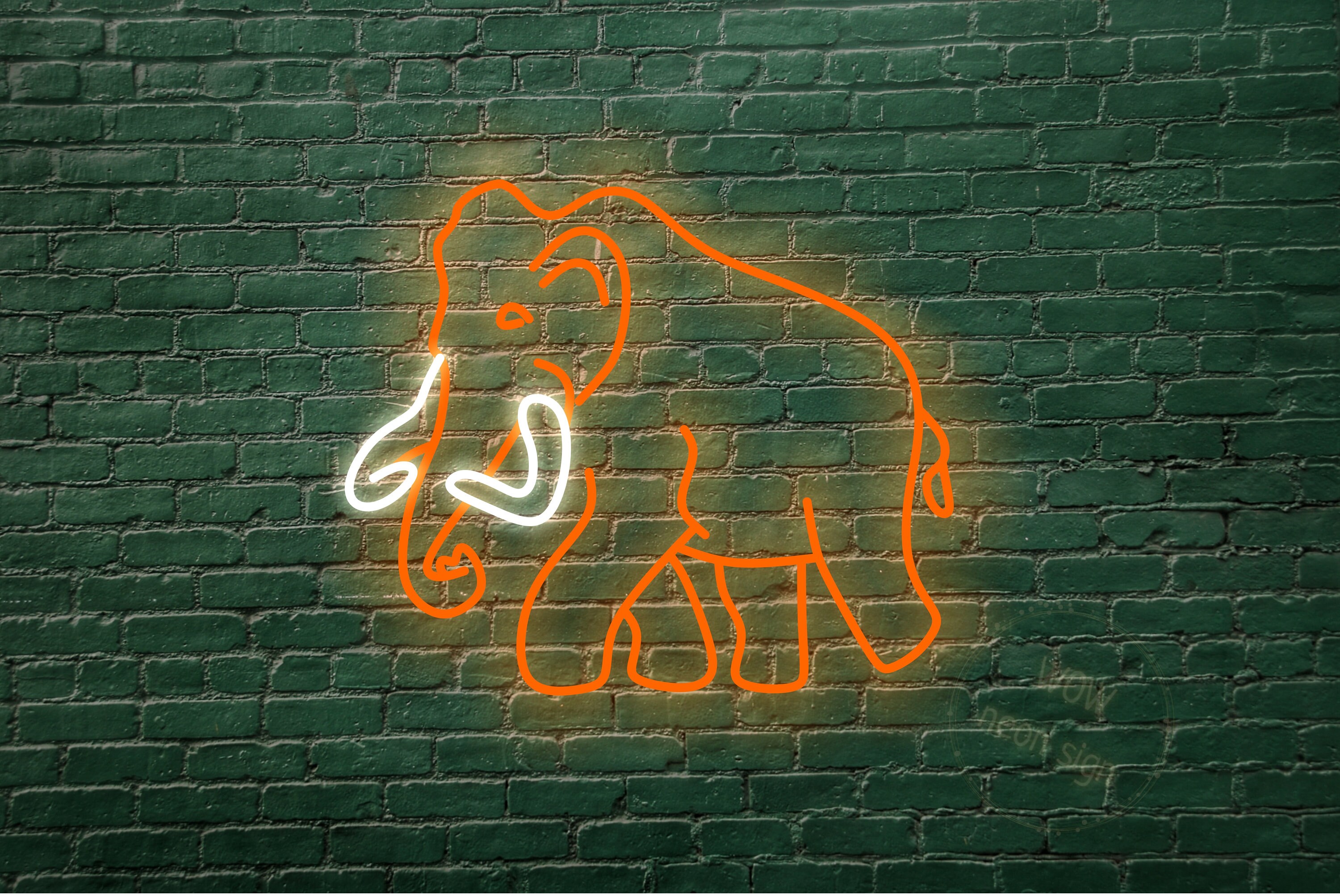 Mammoth Neon Sign, Elephant Neon Sign, Animal Neon Light, Mammoth Neon ...