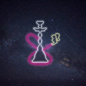 Hookah Led Neon Sign, Hookah Bar Neon Light, Smoke Neon Sign Lounge ...