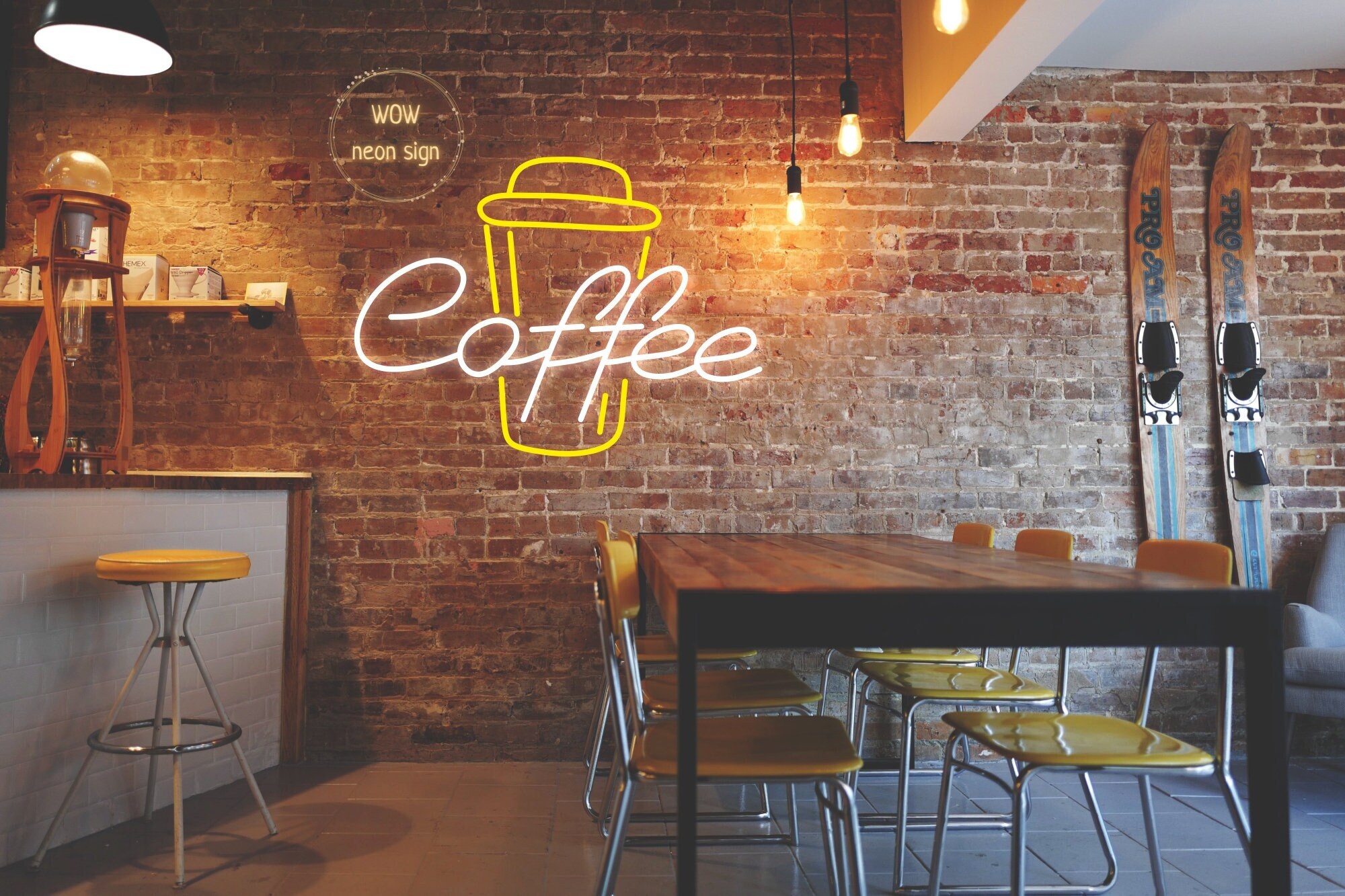 Сoffee Cup Neon Sign, Coffee Station Wall Decor, Coffee Bar Hanging ...