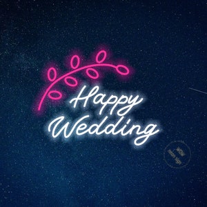 Happy Wedding Neon Sign, Wedding Light Up, Happy Wedding Led Sign - Etsy