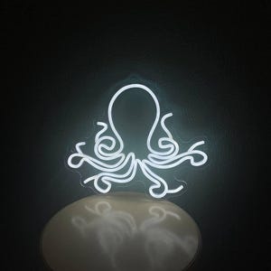 Octopus Neon Sign, Silhouette Octopus Led Neon Sign, Underwater Animal ...