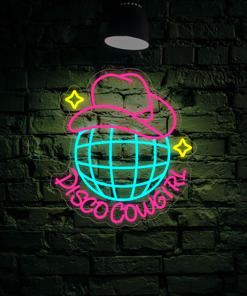 Cowgirl Disco Ball LED Neon Sign – Western Party Decor - Etsy