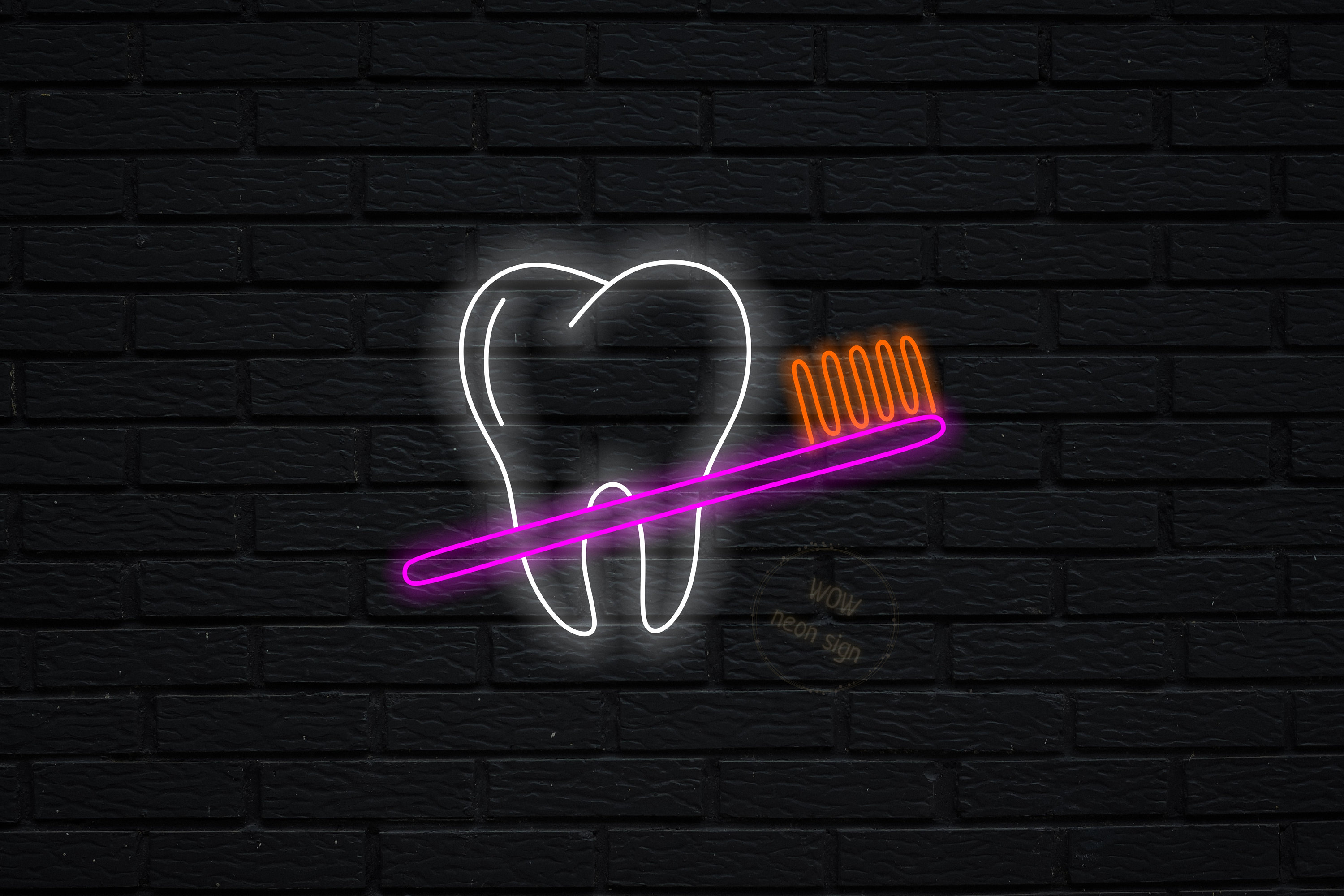 Tooth and Brush Led Neon Sign, Dental Office Led Neon Sign, Dental ...