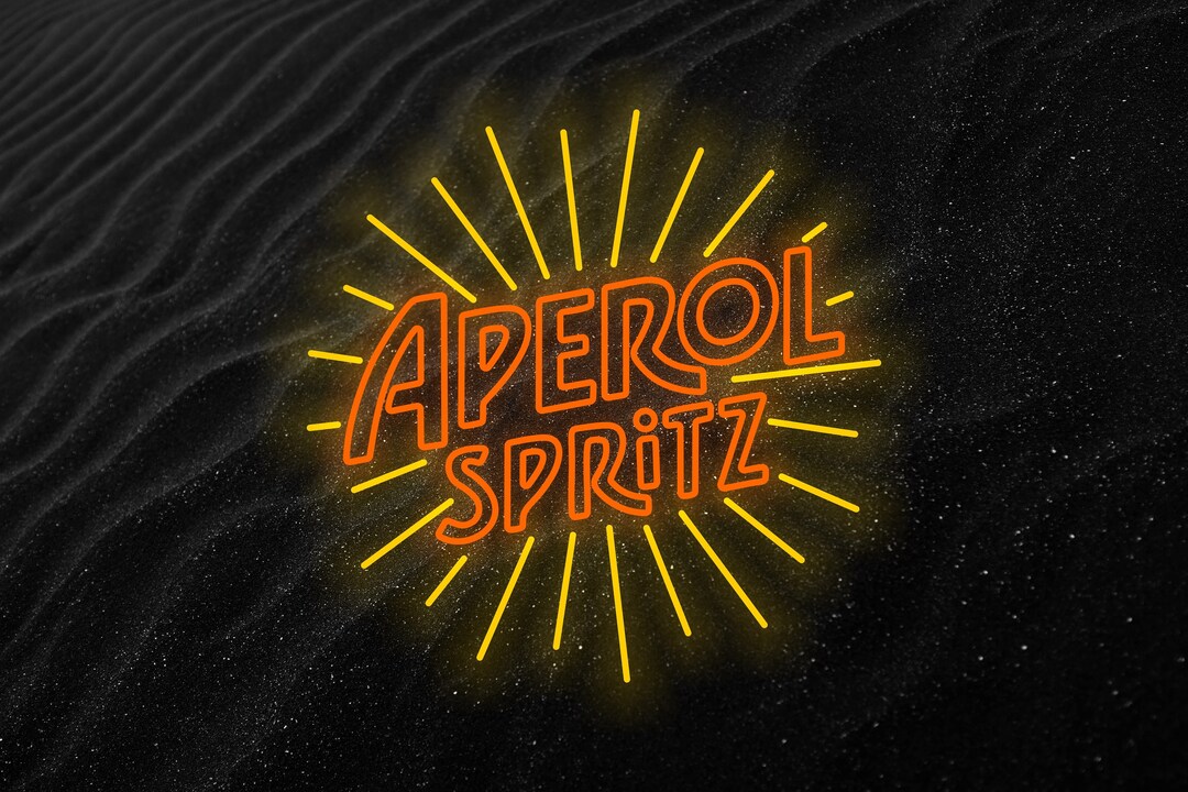 Aperol Spritz Neon Sign With Sunburst, Aperol Cocktail Lounge Neon ...