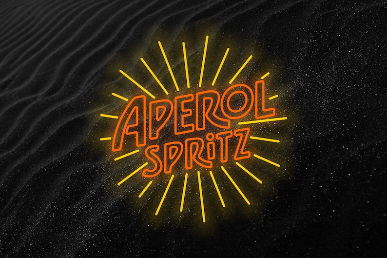 Aperol Spritz Neon Sign With Sunburst, Aperol Cocktail Lounge Neon ...