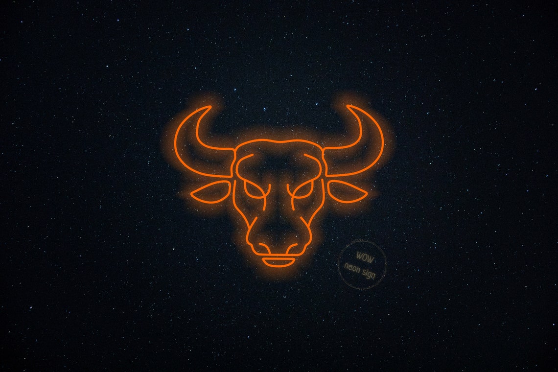 Bull Skull Neon Sign, Bull Horns Neon Sign, Bull Neon Light, Bull Horns ...