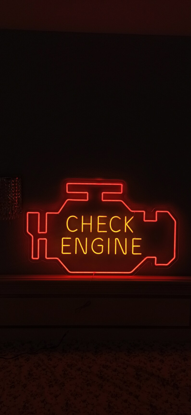 Check Engine Neon Sign, Car Guy Garage Decor - Etsy