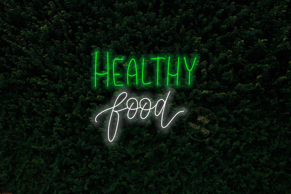 Healthy Food LED Neon Sign, Vegan Organic Decor - Etsy