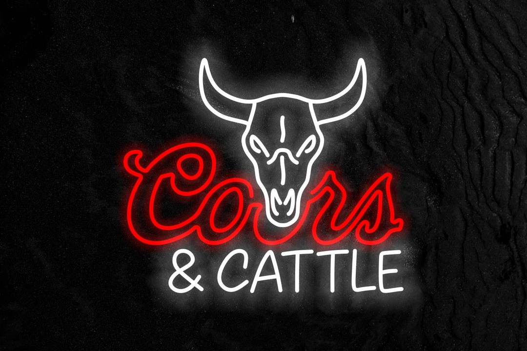Coors and Cattle Neon Sign, Bar Sign Decor, Western Neon Light, Cowboy ...