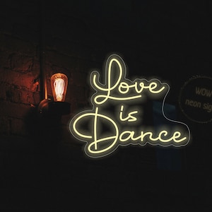 Love is Dance Neon Sign, Dance Team Gifts, Dance Coach Gift, Dance is ...