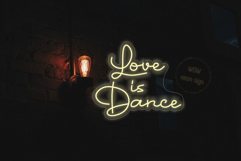 Love is Dance Neon Sign, Dance Team Gifts, Dance Coach Gift, Dance is ...