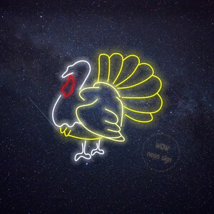 Thanksgiving Neon Sign, Turkey Neon Sign, Turkey Door Hanger Sign ...
