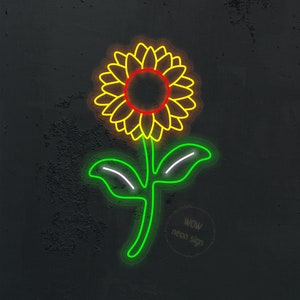 Sunflower Neon Sign Plant Light Sign Sunflower Wall Decor - Etsy