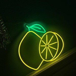 Lemon Led Neon Sign, Lemon Fruit Neon Sign, Lemon Slices Sign, Lemon ...