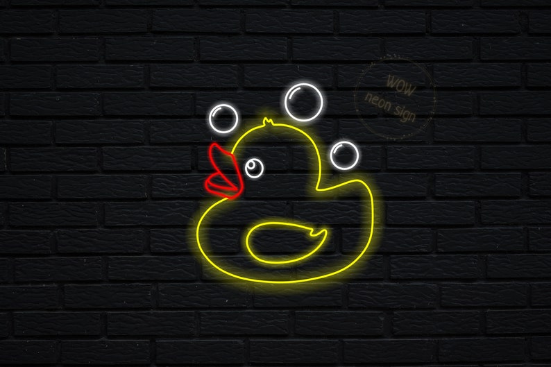 Duck With Bubbles LED Neon Sign, Custom Wall Decor - Etsy