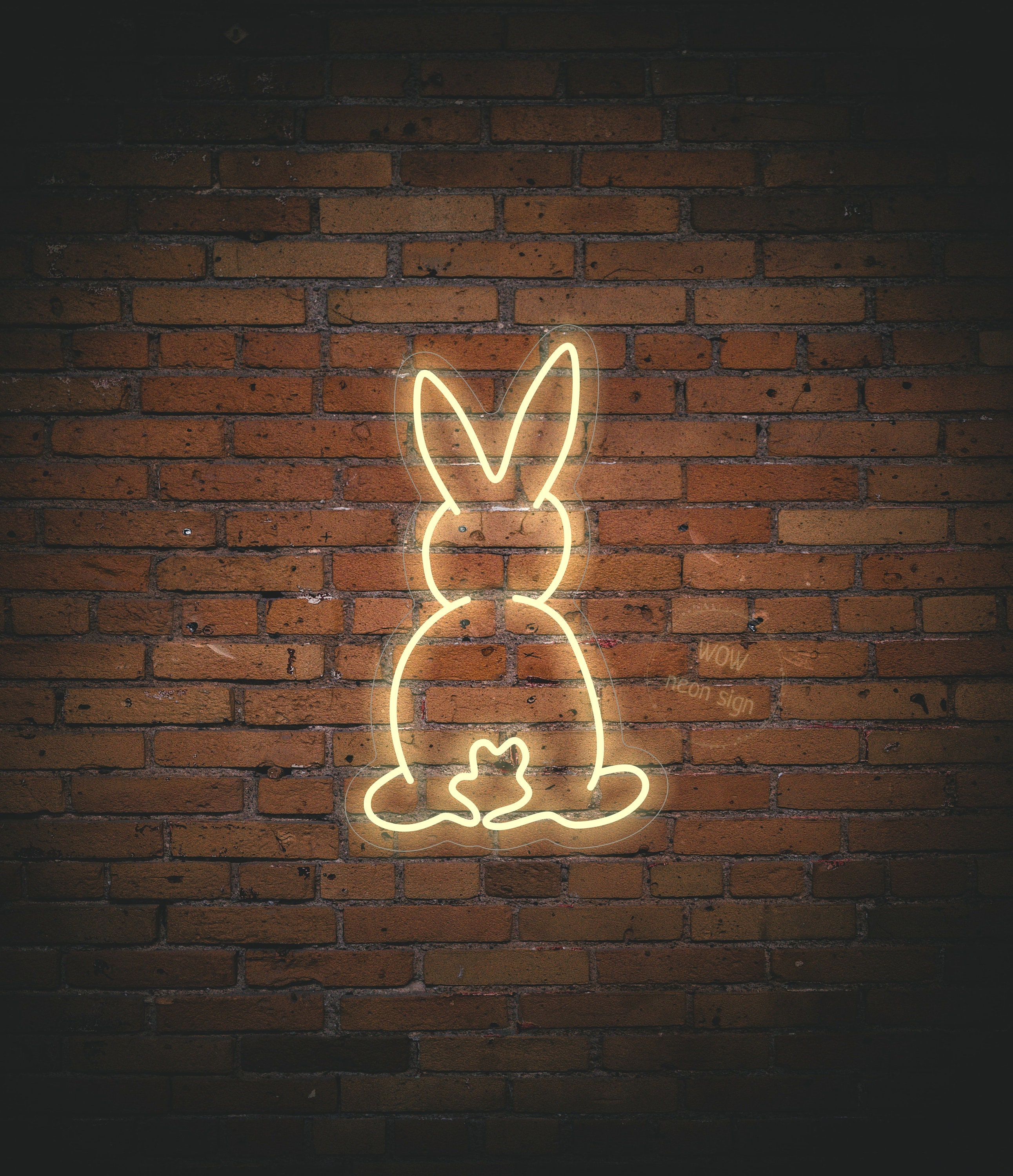 Bunny Back Neon Sign, Cute Bunny Light Sign, Rabbit Back Neon Light ...