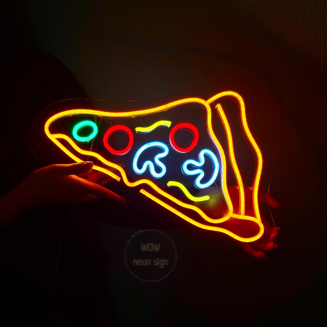 Slice Pizza Neon Sign, Pizza Led Light Neon, Pizza Bar Sign, Pizza ...