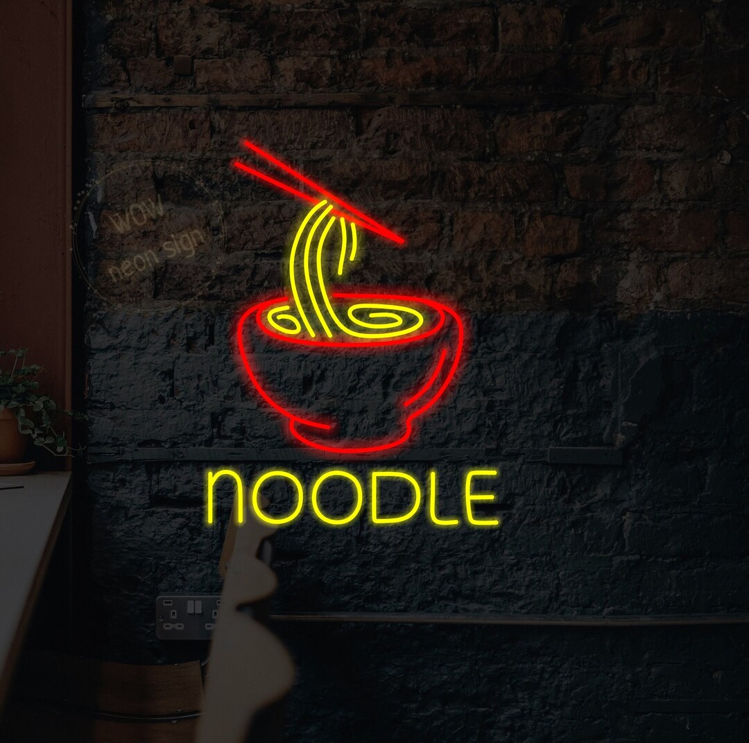 Noodle Soup Neon Sign, Ramen LED Neon Sign, Noodles Bowl Neon Sign ...