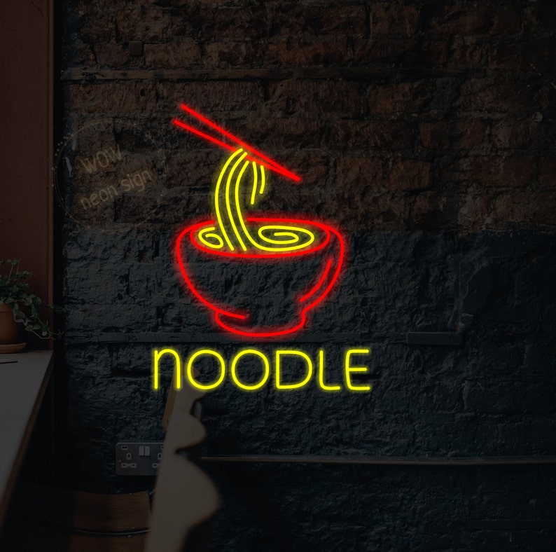 Noodle Soup Neon Sign, Ramen LED Neon Sign, Noodles Bowl Neon Sign ...