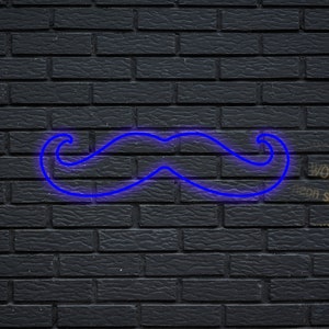 Mustache LED Neon Sign, Barbershop Decor - Etsy