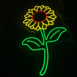 Sunflower Neon Sign, Plant Light Sign, Sunflower Wall Decor, Sunflower ...