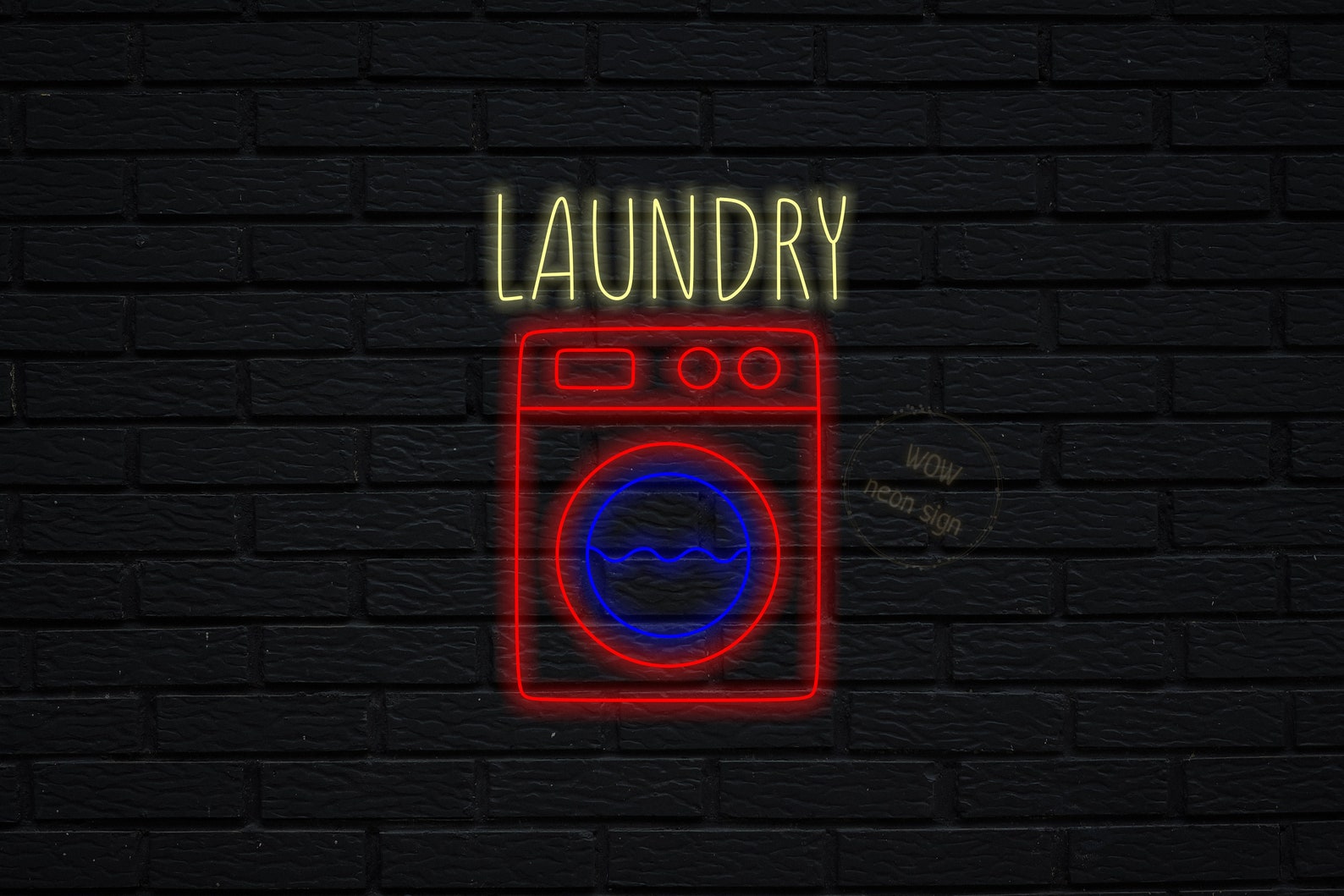 Laundry Neon Sign Laundromat Led Neon Sign Washing Machine - Etsy
