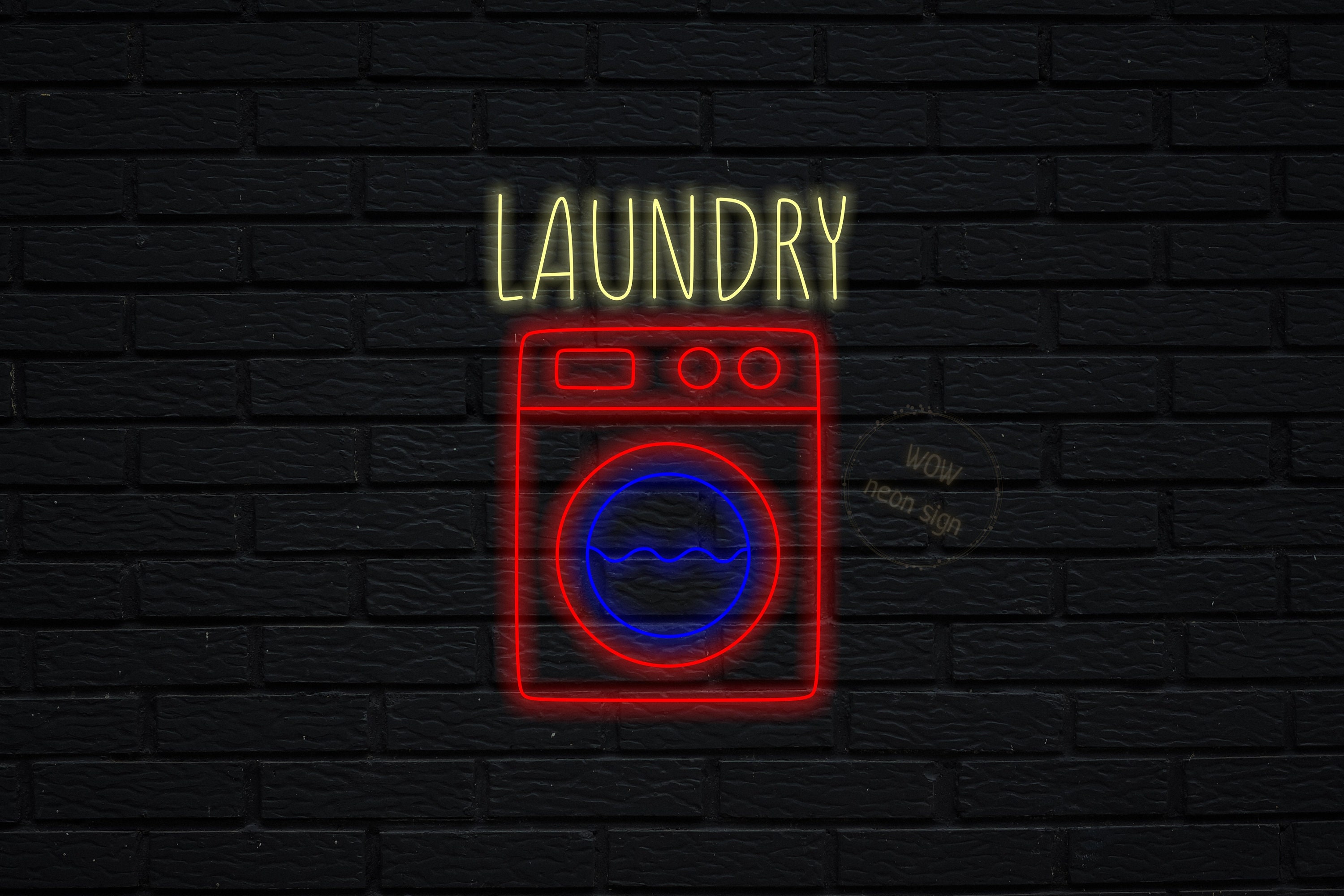 Laundry Neon Sign Laundromat Led Neon Sign Washing Machine - Etsy