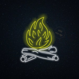 Bonfire LED Neon Sign, Illuminated Fire Wall Decor - Etsy