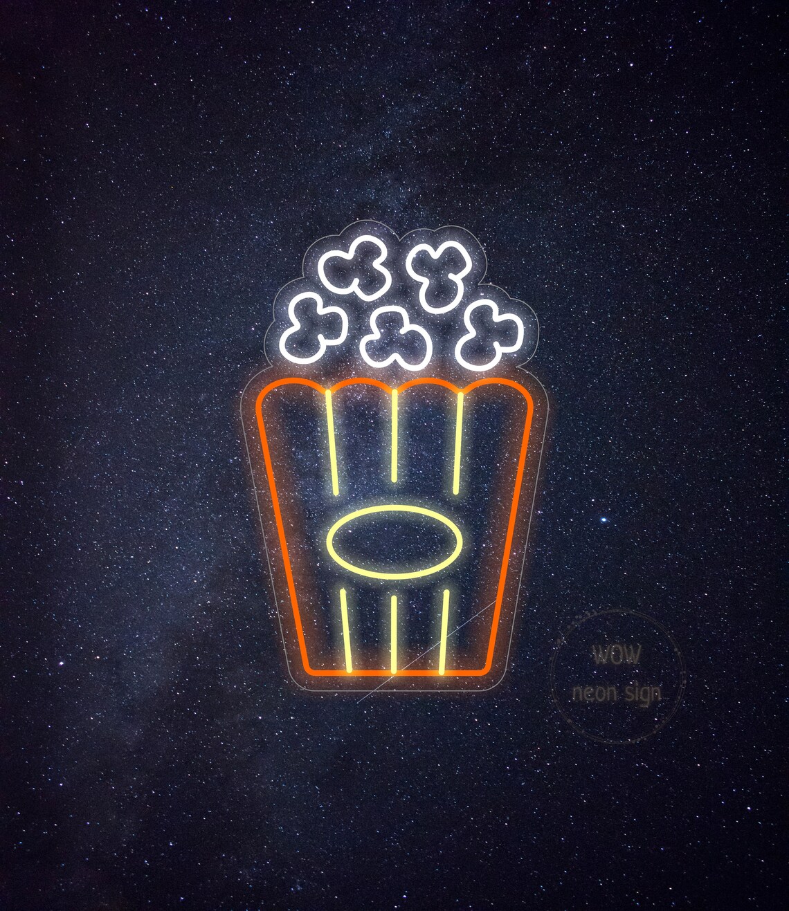 Popcorn Neon Sign Popcorn Bucket Neon Light Cinema Theater - Etsy