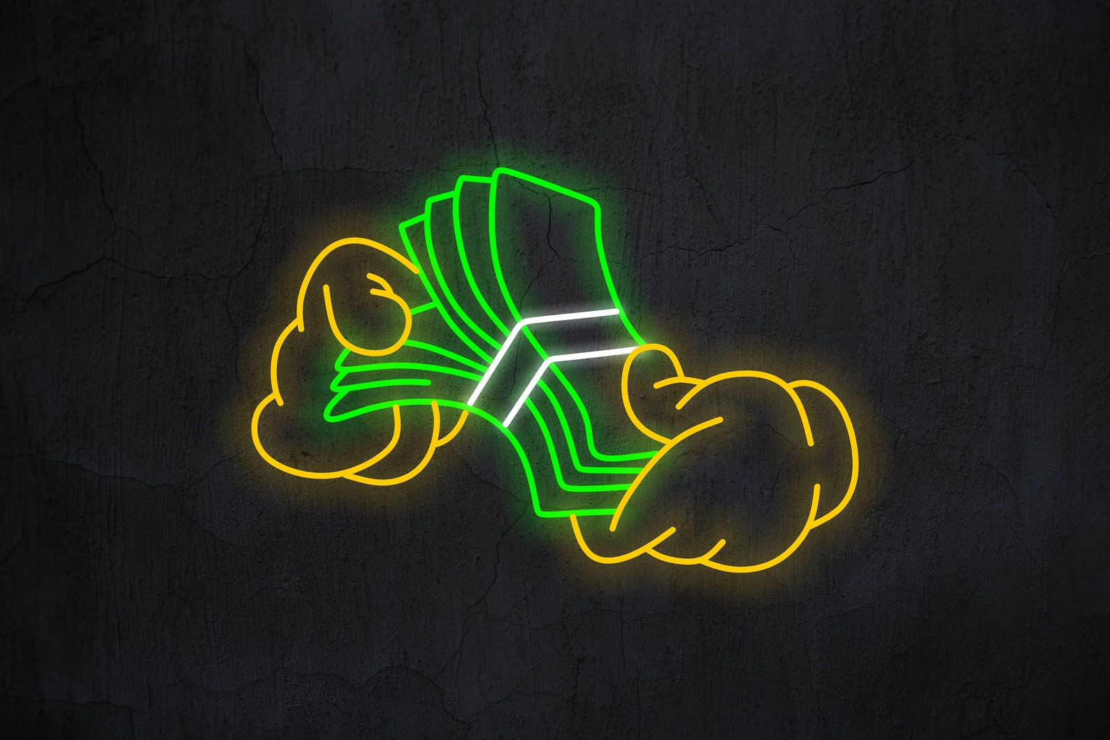 Hand Holding Money Neon Sign, Hand and Money Neon Sign, Money Display ...