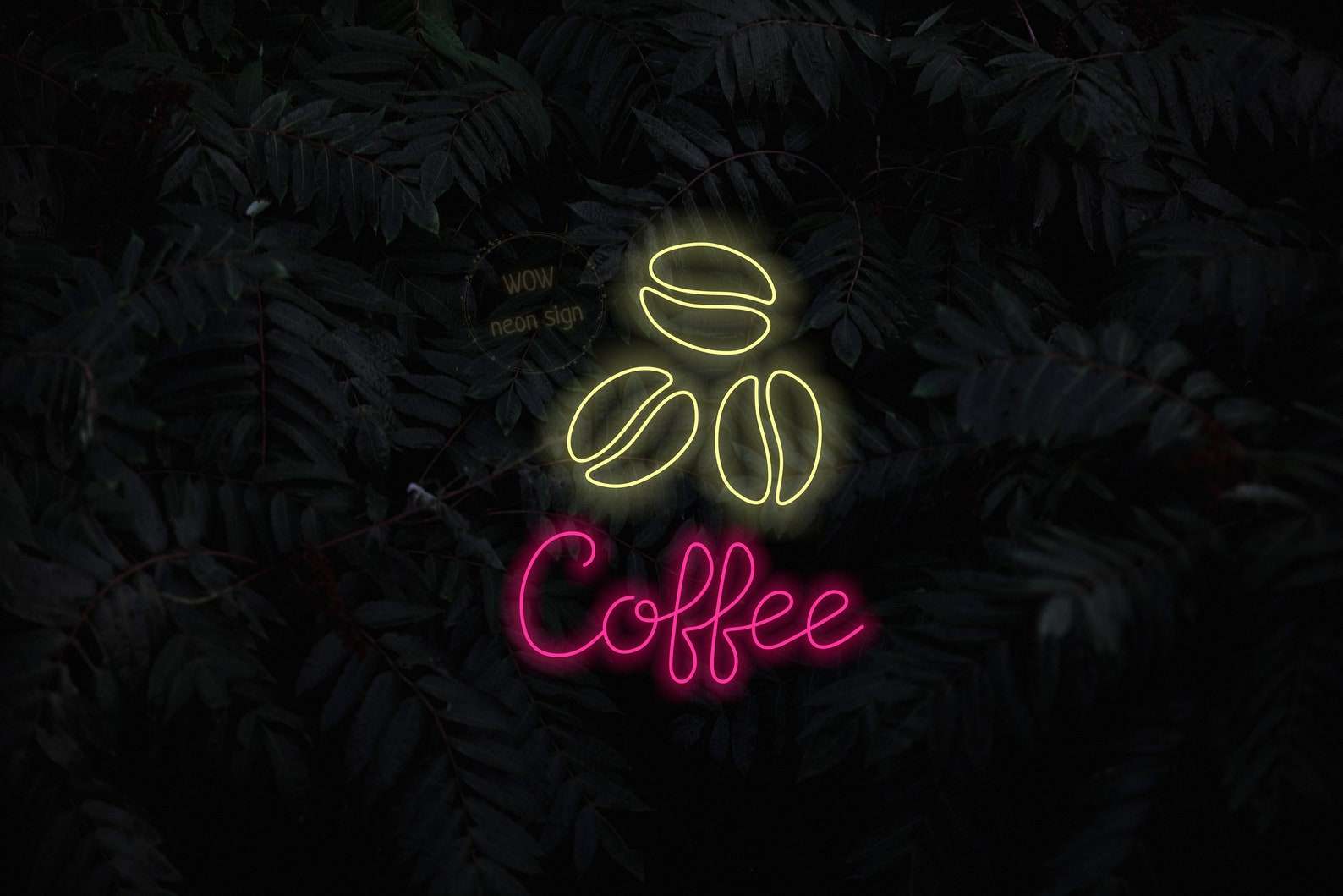 Coffee Beans Neon Sign, Coffee Neon Light Sign, Coffee Bar Sign, Coffee ...