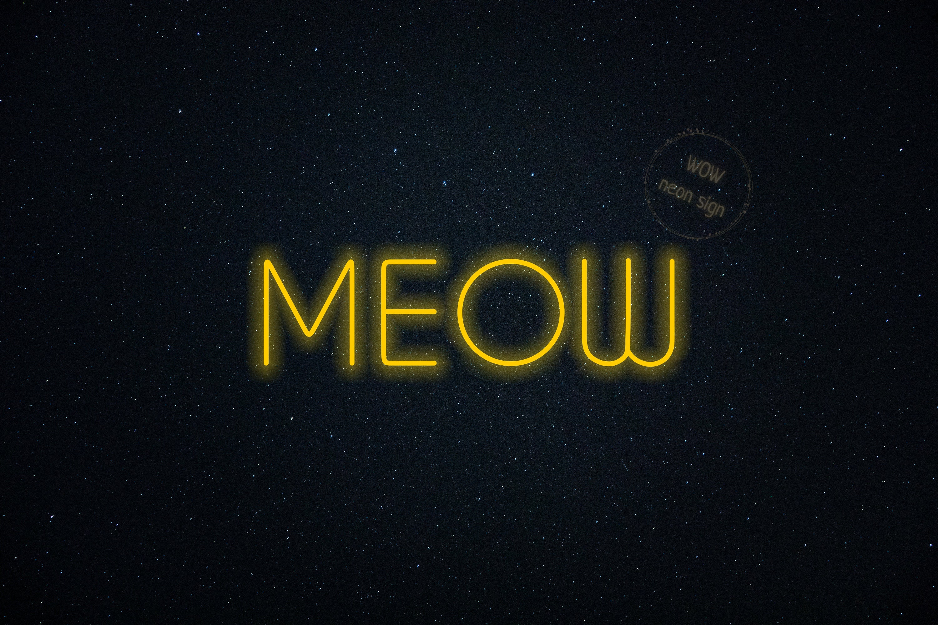 Meow Neon Sign, Cat LED Wall Decor - Etsy