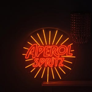 Aperol Spritz Neon Sign With Sunburst, Aperol Cocktail Lounge Neon ...