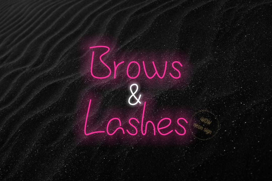 Neon Sign Brows & Lashes Wall Decor, Trendy Eyelash Extension Studio ...
