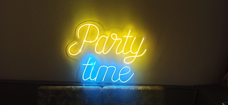 Party Time Neon Sign, Groovy Party Decor - Etsy