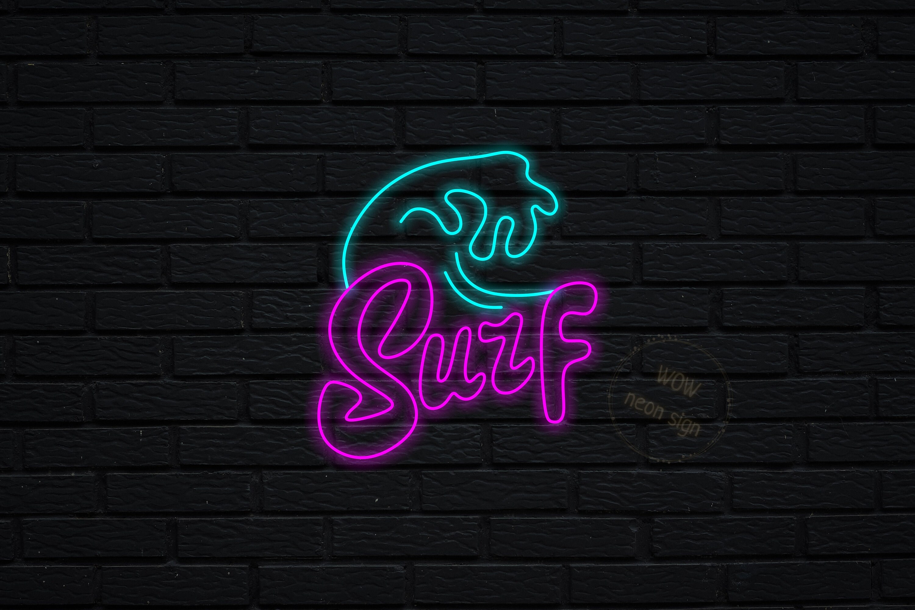 Wave and Surf Led Neon Sign Surf Room Wall Led Decor Wave - Etsy