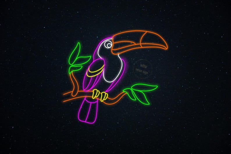 Toucan Bird Neon Sign, Tropical Bird Art, Toucan Bird LED Neon Sign ...
