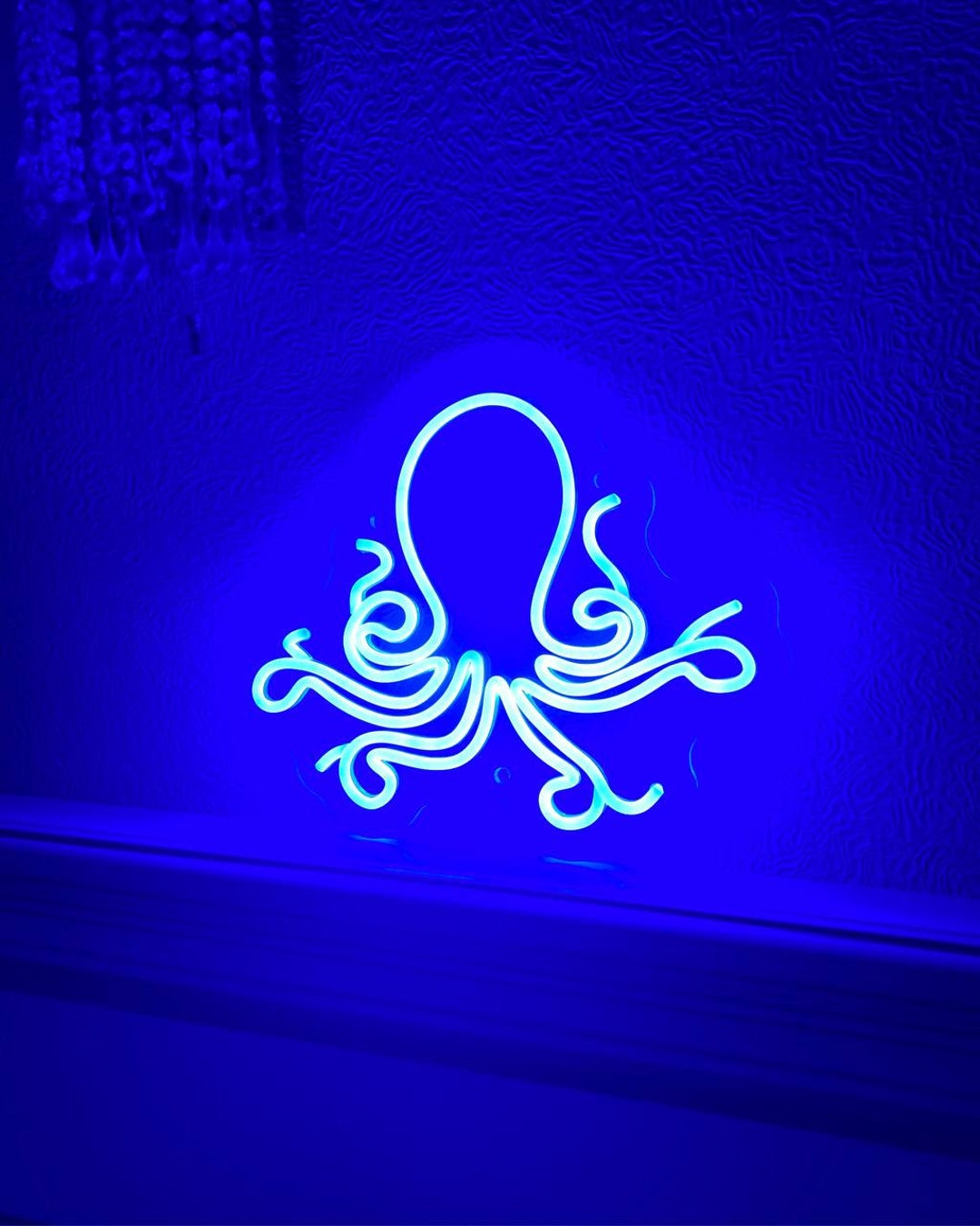 Octopus Neon Sign, Silhouette Octopus Led Neon Sign, Underwater Animal ...