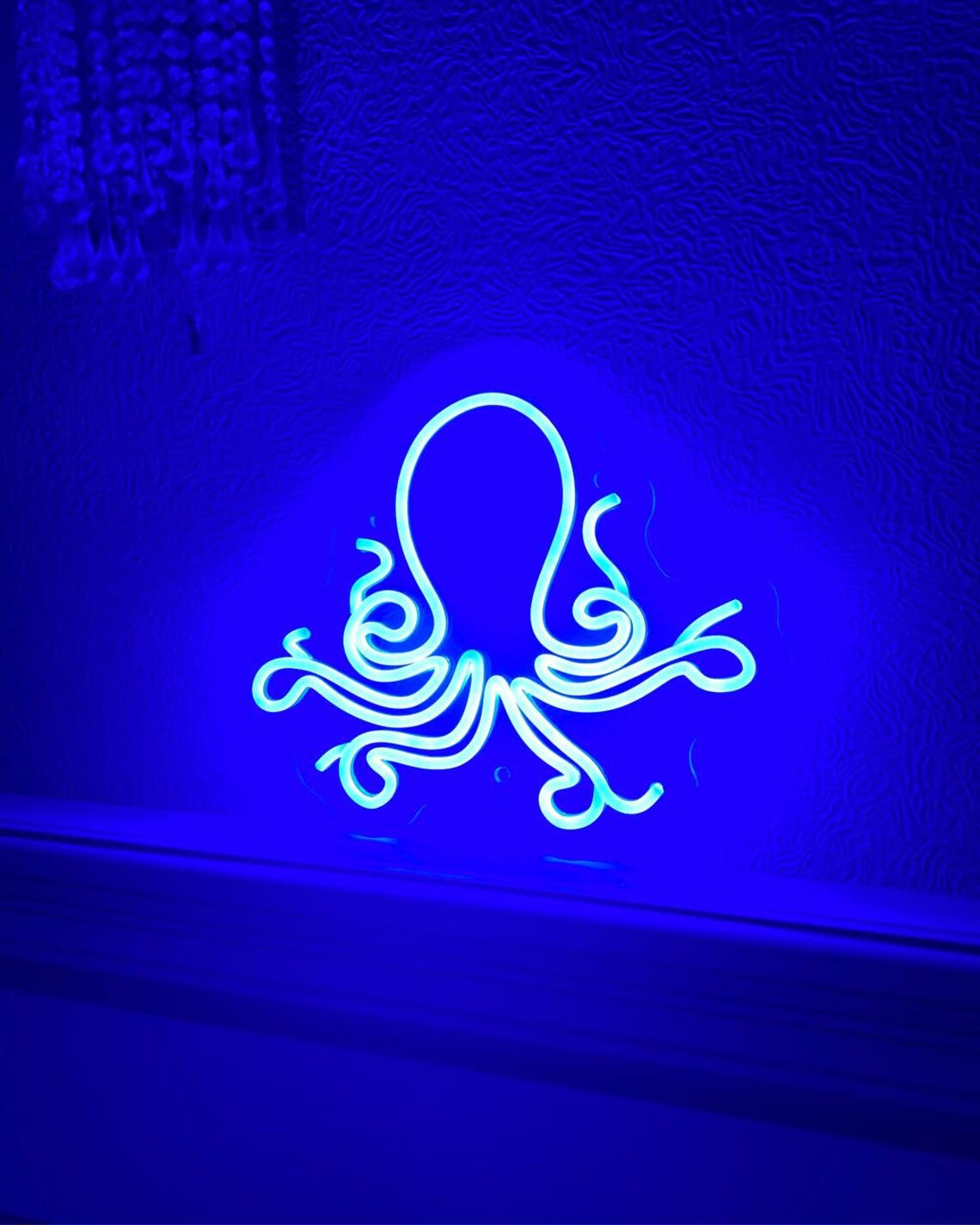 Octopus Neon Sign, Silhouette Octopus Led Neon Sign, Underwater Animal ...