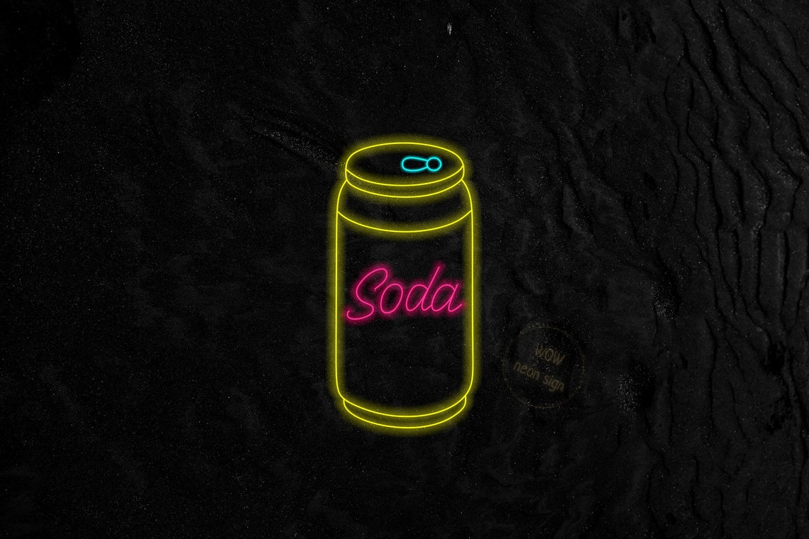 Soda Neon Sign Soda Drink Led Neon Sign Fizzy Bar Led Decor - Etsy