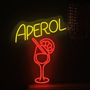 Spritz With Wineglass Led Neon Sign, Aperol Spritz Neon Sign, Cocktail ...