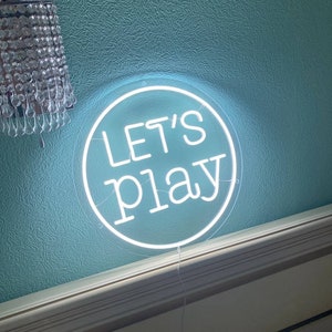 Let's Play Neon Sign, Kids Room Decor - Etsy