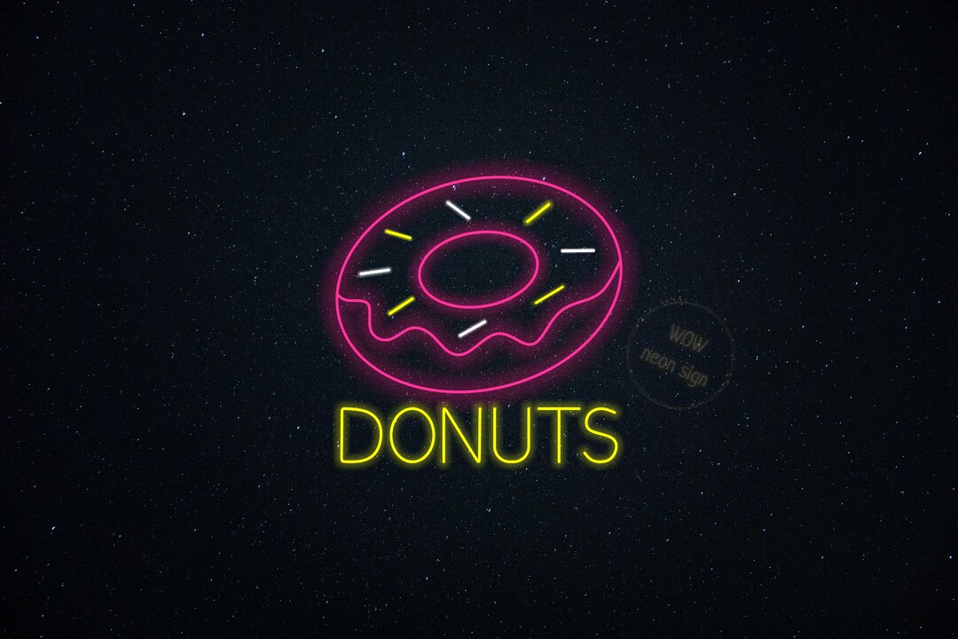Donut LED Neon Sign, Doughnut Neon Sign, Donut Shop Led Light Sign ...