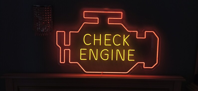 Check Engine Neon Sign, Car Guy Garage Decor - Etsy